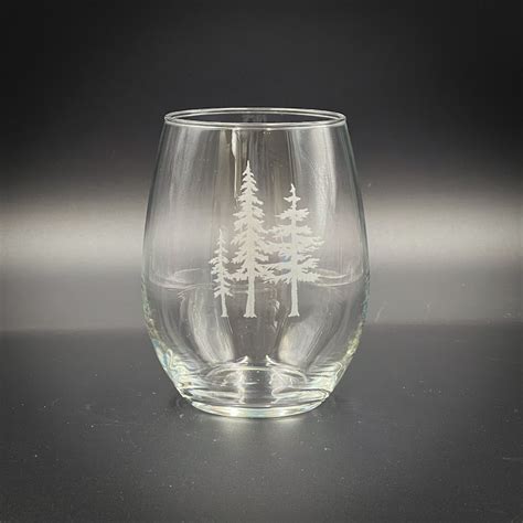 Etched Stemless Wine Etsy