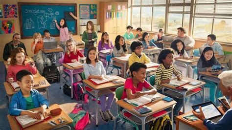 Learners In Classroom Premium Ai Generated Image