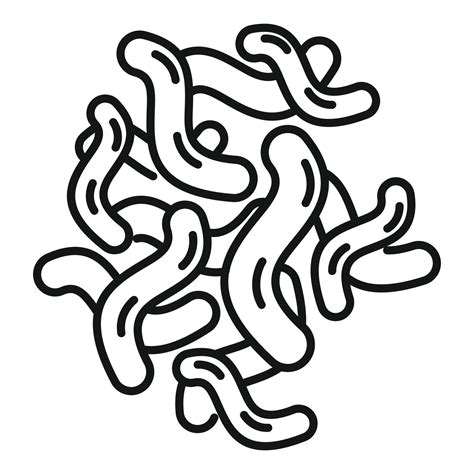 Bifidobacterium Icon Outline Vector Probiotic Bacteria 15107983 Vector