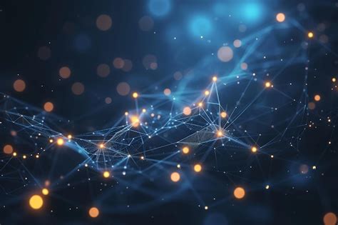Premium Photo Abstract Glowing Connecting Dots And Lines Background Network Connection Background
