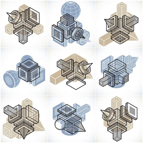 Premium Vector Different Engineering Constructions Collection Abstract Vectors Set