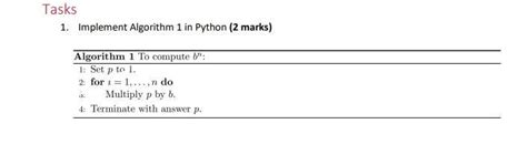 Solved Tasks 1 Implement Algorithm 1 In Python 2 Marks