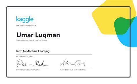 umar l on linkedin umar luqman completed the intro to machine learning course on kaggle