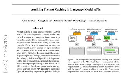 Auditing Prompt Caching In Language Model Apis Ai For Dummies