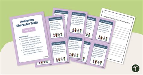 Character Analysis Task Cards Teach Starter
