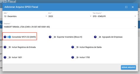 Sped Fiscal Contribuições Wiki Hubsoft