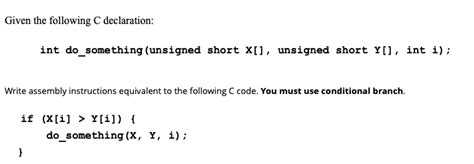 Solved Given The Following C Declaration Int Do Something Chegg