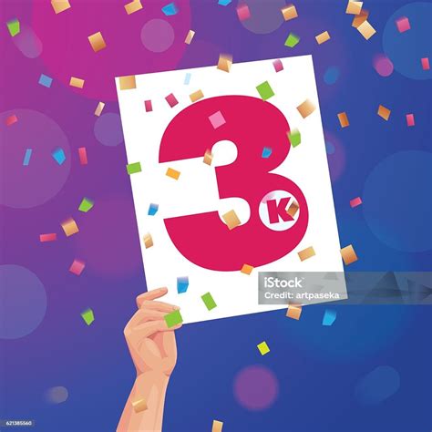 축 하 3 K 추종자 감사 배너 배경 색종이 감사합니다에 대한 스톡 벡터 아트 및 기타 이미지 감사합니다 기념일 다중