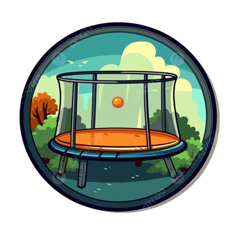 Cartoon Trampoline Vector Illustration Stylizaço Clipart Cartoon