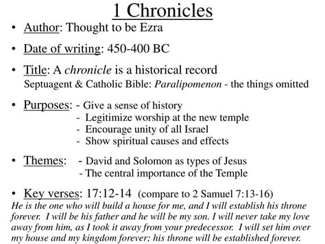 Bible Highlights From The Book Of 1 Chronicles At Joseph Eason Blog