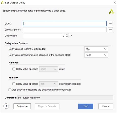 Set Input Delay Set Output Delay