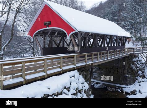 The Flume Covered Bridge In Franconia Notch State Park In Lincoln New