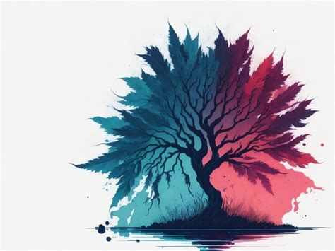 Premium Ai Image A Tree In Middle With Gradient Background