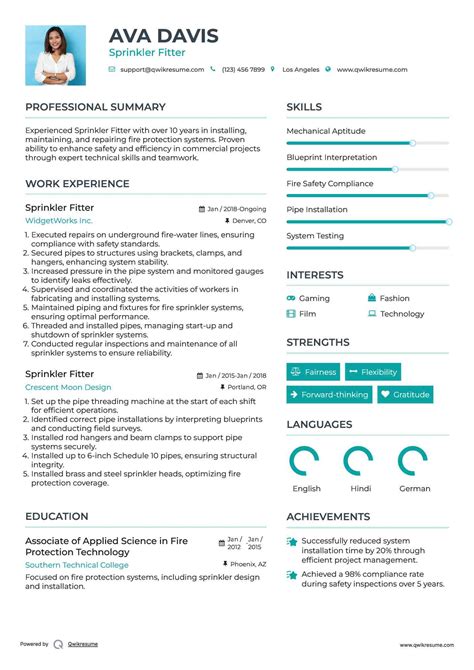 10 Sprinkler Fitter Resume Samples And Templates For 2026