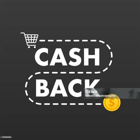 캐쉬백 로열티 프로그램 개념 쇼핑 카트와 금화 캐쉬백 서비스 금융 지불 라벨 환불 돈 서비스 디자인 보너스 캐쉬백 검은 배경에 벡터 그림 가격에 대한 스톡 벡터 아트 및