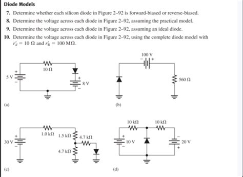 Solved Problems For All Cases Determine If The Diode Chegg Com