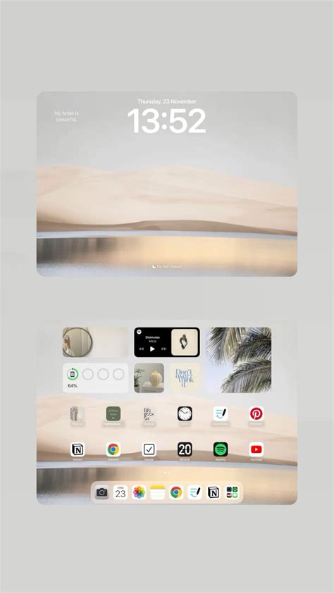 Beige Productive Ipad Screen Layout Idea Lock And Home Screens ☁️