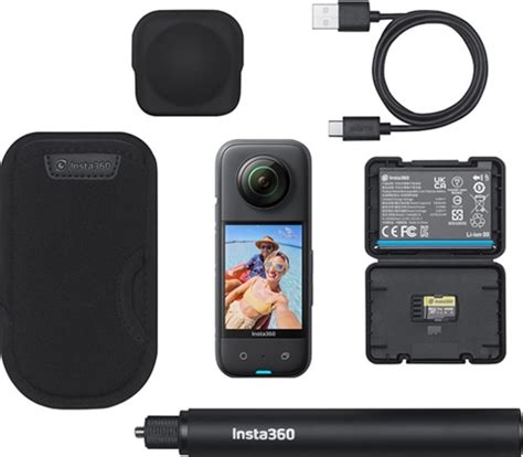 Insta360 X3 Bundle W Case Pouch Cable SD Card Selfie Stick Cap Battery B CeX UK Buy