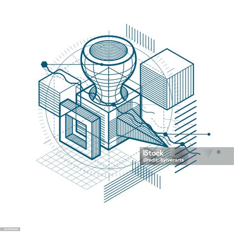 3 차원 Isometric 추상적인 벡터 배경입니다 큐브 육각형 사각형 사각형 및 다른 추상 요소 레이아웃 배경 주제에 대한 스톡 벡터 아트 및 기타 이미지 Istock