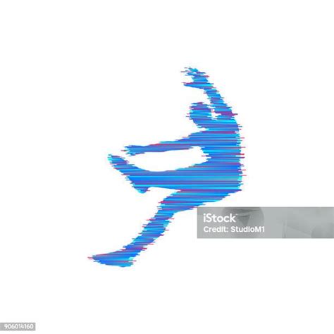 Az Ember Elesett Ugró Ember3d Embermodell Elem A Sporttervezéshez