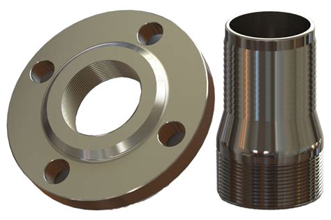 150 Raised Face Threaded Flange W MNPT Nipple Carbon Steel Cut And Couple