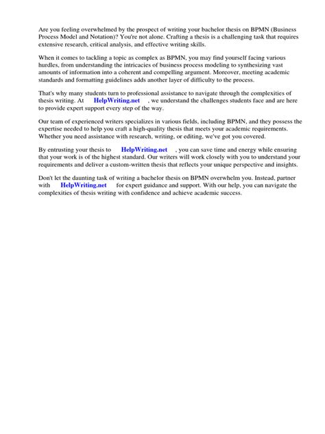 Bachelor Thesis Bpmn Pdf Tourism Thesis