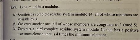 Solved 379 ﻿let N14 ﻿be A Modulusa ﻿construct A