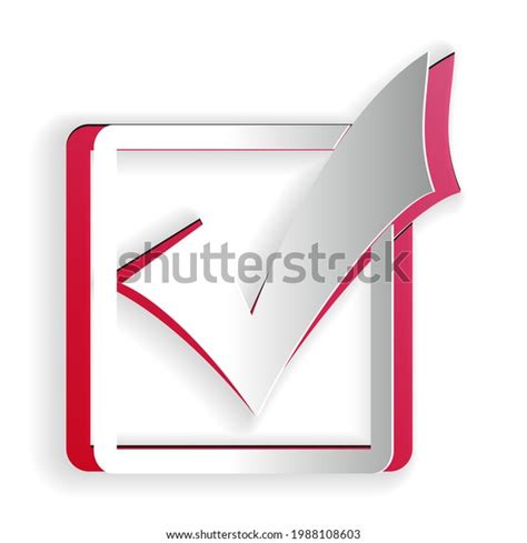 Paper Cut Check Mark Box Icon Stock Illustration Shutterstock