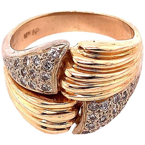 14 Karat Yellow Gold And Fashion Cubic Zircon Ring For Sale At 1stdibs