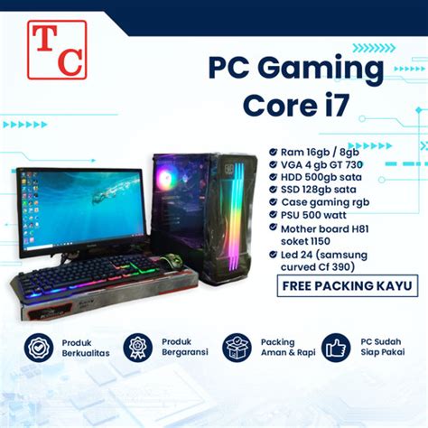 Jual Pc Gaming Core I Ram Gb Vga Gb Led Inci Siap Desain Dan Games Cpu Only Ram Gb