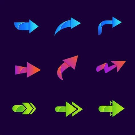 Premium Vector Arrow Gradient Icon Collection