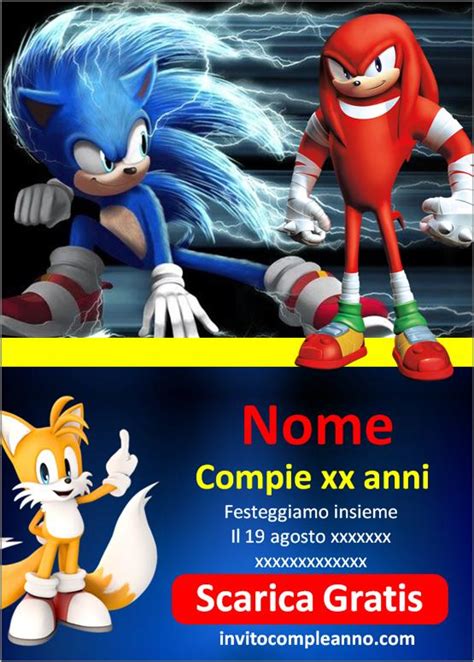 Invito Compleanno Sonic Invito Compleanno