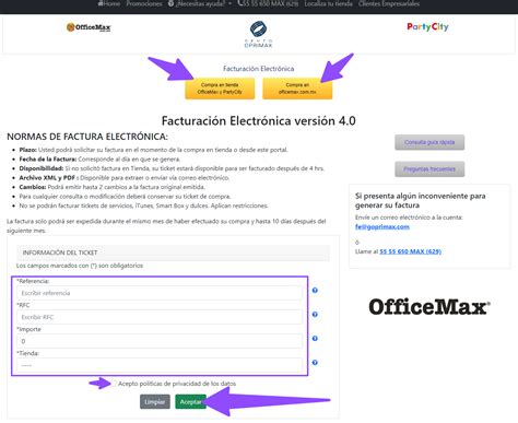 Facturación Officemax Generar Factura