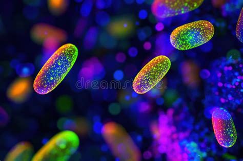 Viruses Interact With Cells In A Vibrant Microscopic Environment Showcasing Biological Processes