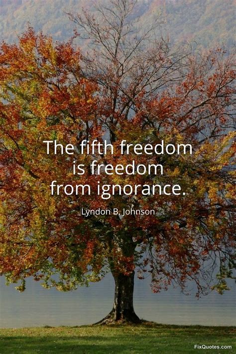 The Fifth Freedom Is Freedom From Ignorance Lyndon B Johnson