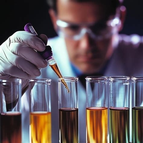 A Researcher Measuring The Viscosity Of Different Liquids Premium Ai Generated Image