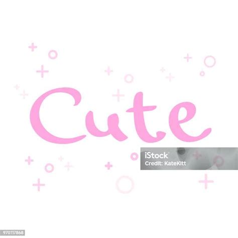 흰색 바탕에 귀여운 레터링 핑크 색상입니다 인쇄 직물 섬유입니다 여자에 대 한 벡터 귀여운 일러스트 0명에 대한 스톡 벡터 아트 및 기타 이미지 Istock