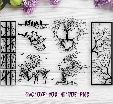 Branches And Trees Set SVG DXF AI Digital Vector Files For Etsy