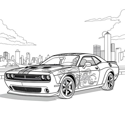 Best Dodge Challenger Coloring Pages Free Printable Pdf