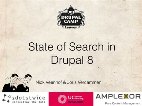State Of Search Solr And Facets In Drupal 8 Drupalcamp Belgium 2015