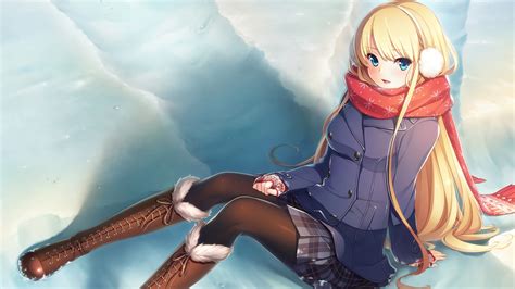 Blonde Long Hair Anime Anime Girls Ginandiro Haruka Bethly Rose Daisley Game Cg Aqua Eyes