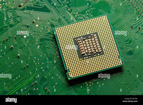 Computer Processor On Circuit Board Stock Photo Alamy