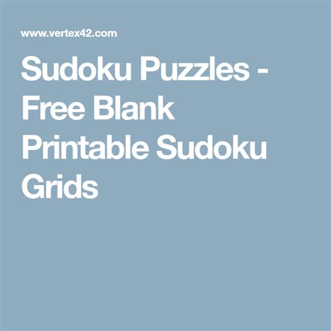 Free Blank Printable Sudoku Grids