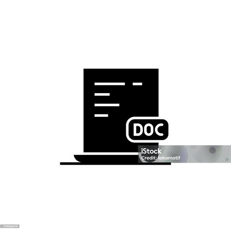 Doc 파일 솔리드 아이콘입니다 이 플랫 아이콘은 인포그래픽 웹 디자인 모바일 앱 Ui Ux 및 Gui 디자인에 적합합니다 검색에 대한 스톡 벡터 아트 및 기타 이미지