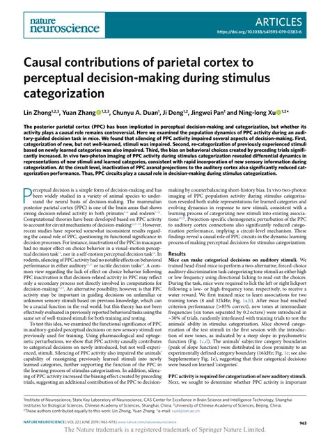 Causal Contributions Of Parietal Cortex To Perceptual Decision Making During Stimulus