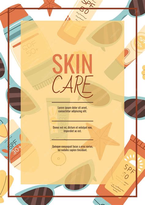 Premium Vector Skin Care Flyer Design Summer Poster With Sunscreen