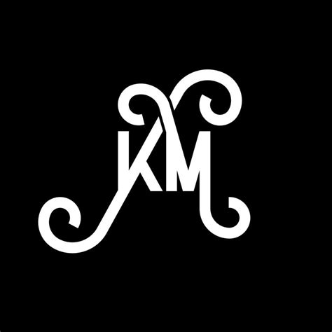 Km Letter Logo Design On Black Background Km Creative Initials Letter Logo Concept Km Letter