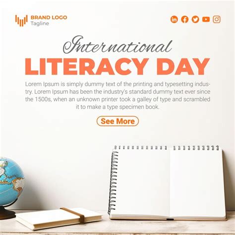Premium Psd International Literacy Day Social Media Post Template