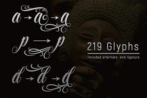 Tattoo Script Font Gothic Calligraphy Lettering Otfttf Etsy