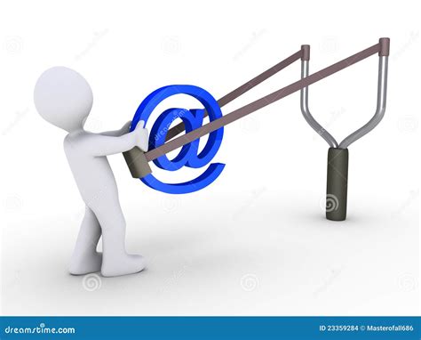 Sending E Mail Using Slingshot Stock Illustration Illustration Of Mail Network 23359284